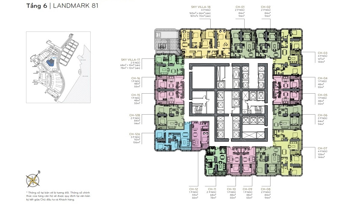 Mặt bằng chi tiết tòa tháp Landmark 81 tầng - Nóc nhà cao nhất Việt Nam